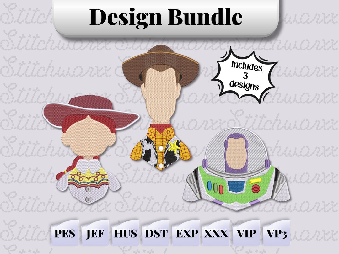 Woody, Buzz, and Jessie Embroidery Design Bundle, Toy Storyy Embroidery ...