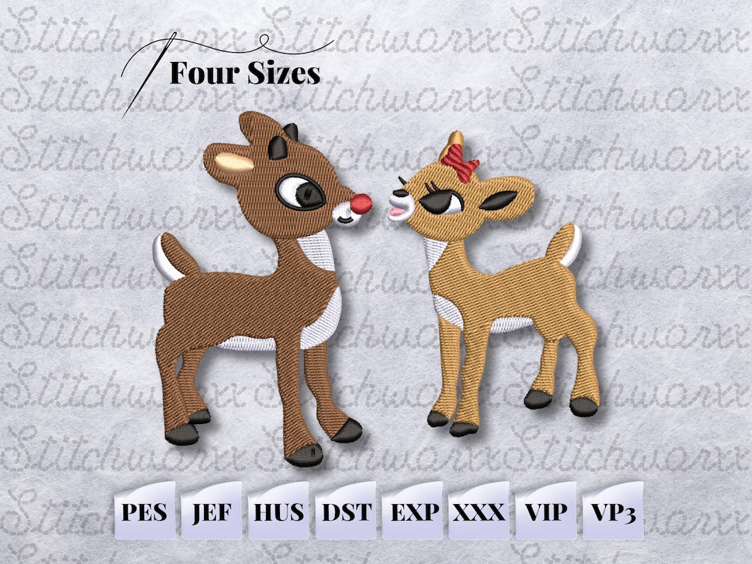 Rudolph Reindeer Machine Embroidery Design, Clarice Christmas ...