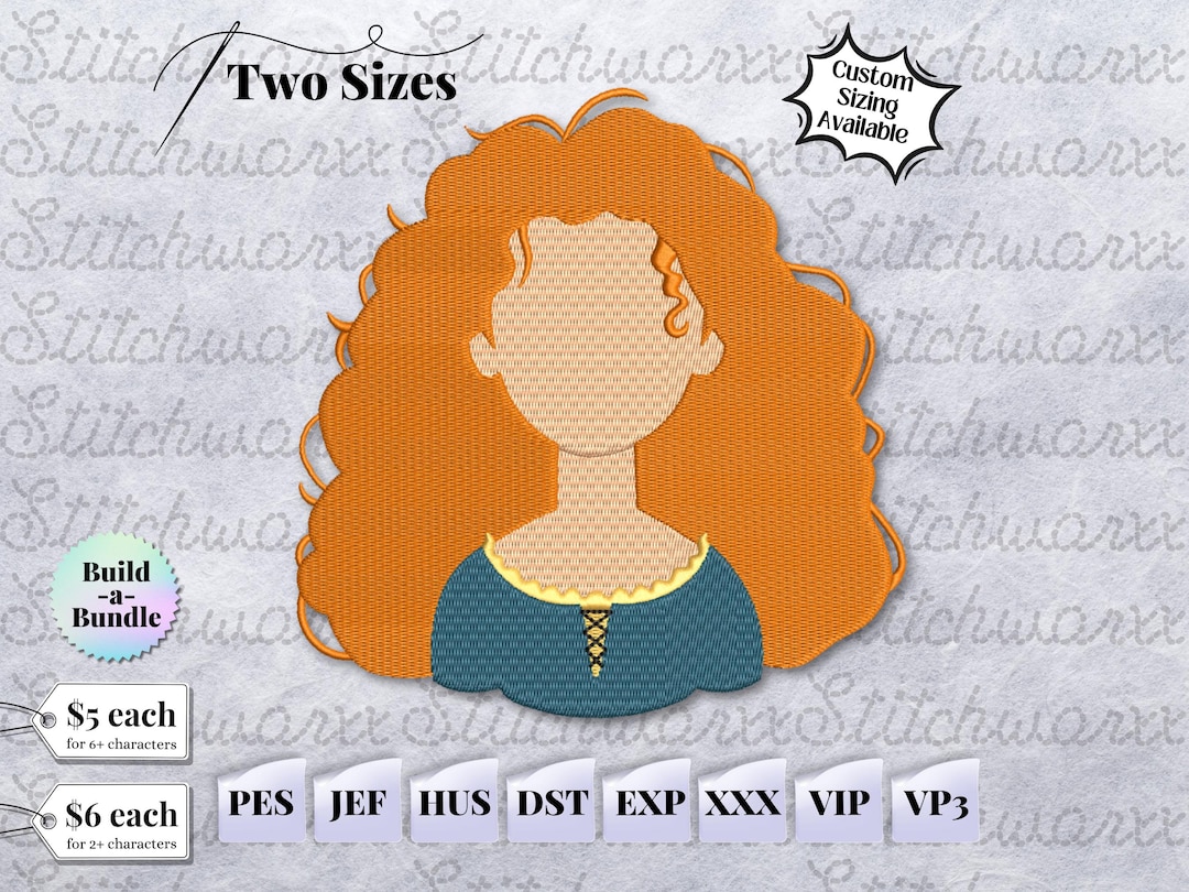 Merida Machine Embroidery Design, Brave, Princess Embroidery Design ...