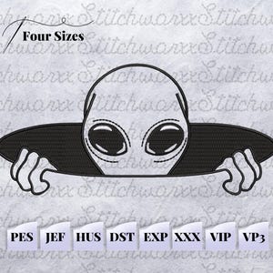 Alien Machine Embroidery Design, Alien Embroidery Design, File in PES ...