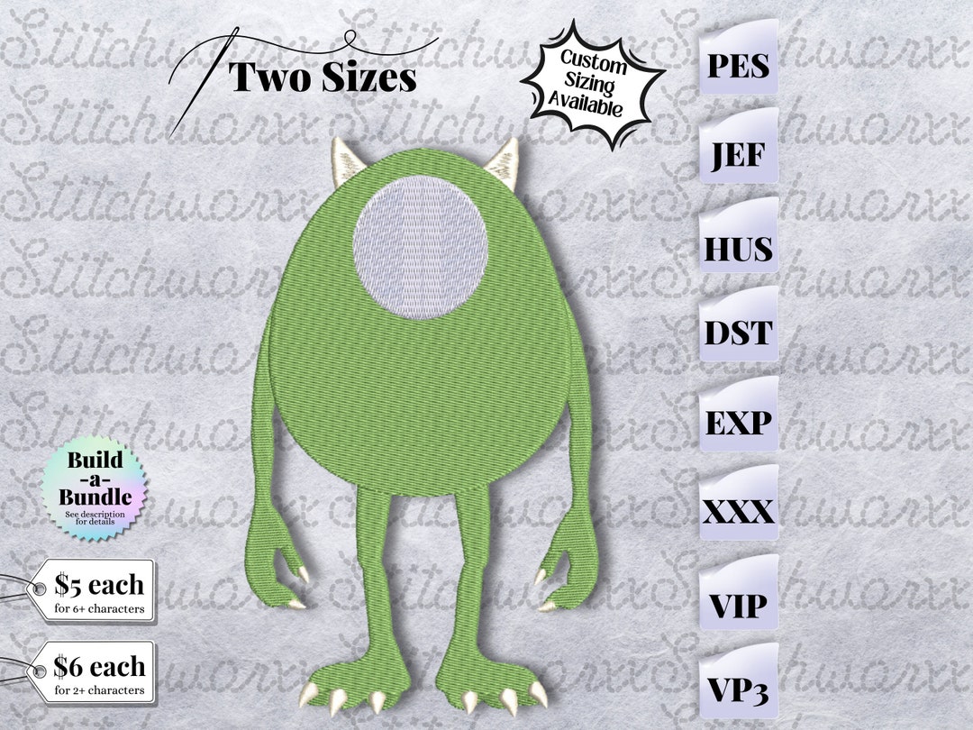 Mike Wazowski Embroidery Design, Monsters Inc Embroidery Design, File ...