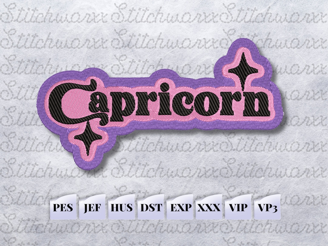 Capricorn Zodiac Embroidery, Trendy Embroidery Designs, File in PES ...