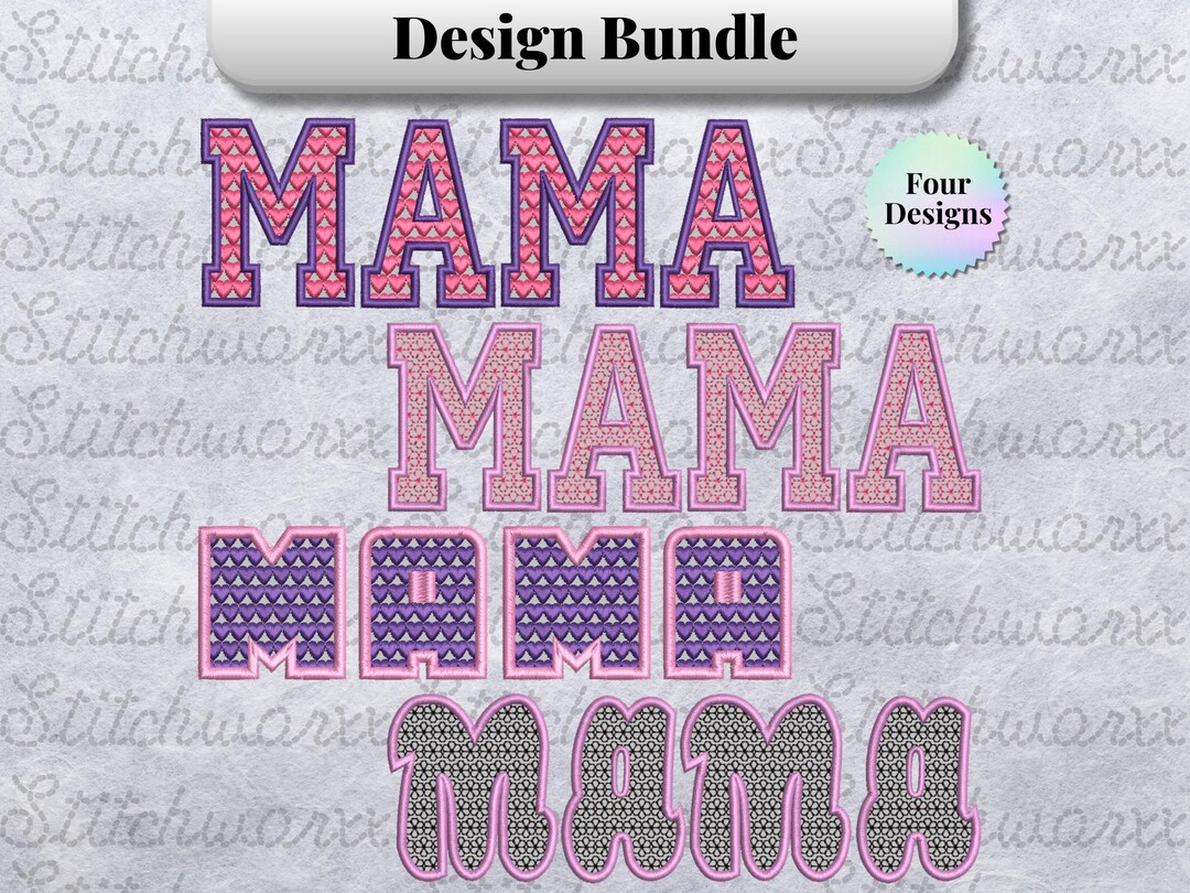 Mama Embroidery Files Bundle Pack, Mom Embroidery Designs, Mother's Day ...