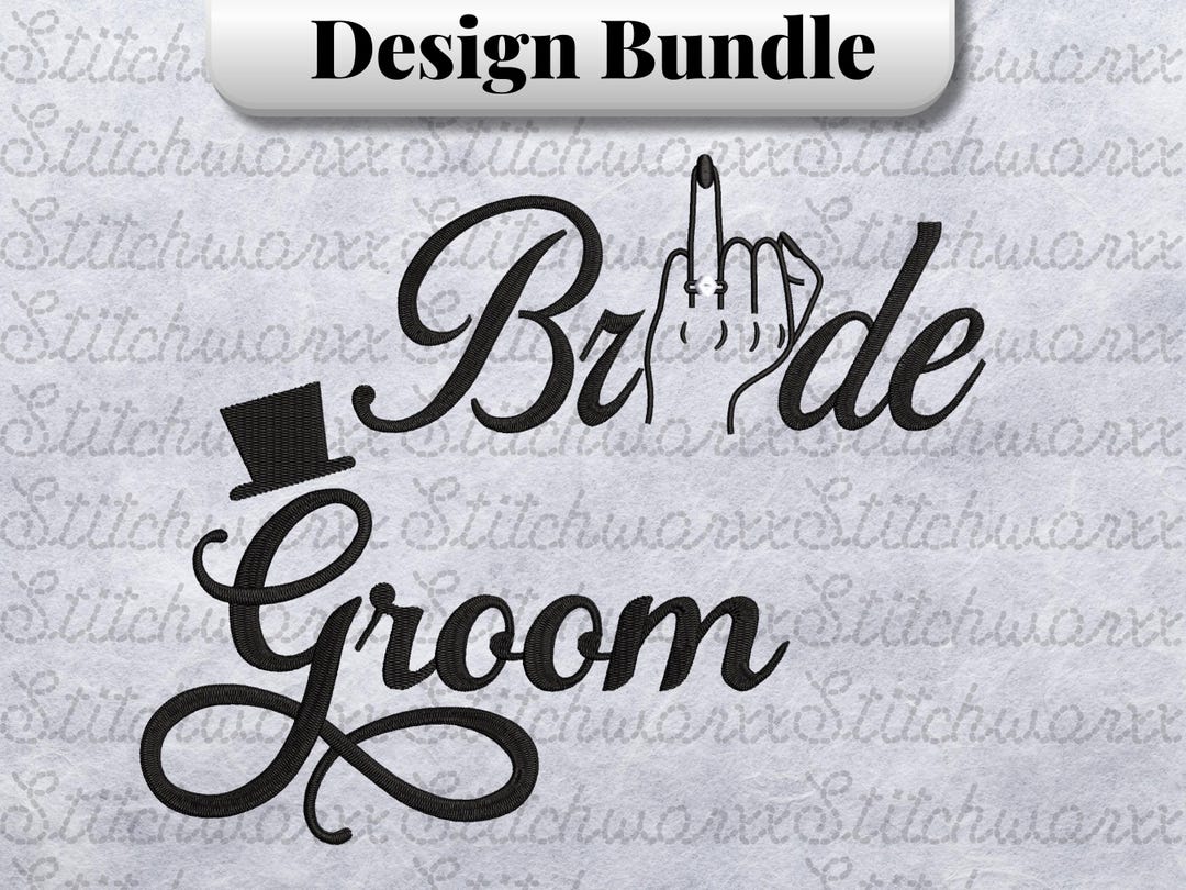 Bride and Groom Machine Embroidery Design Bundle, Wedding Embroidery ...