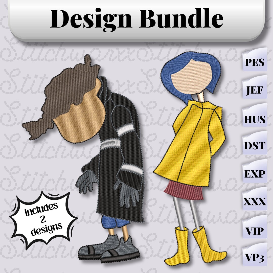 Coraline and Wibey Embroidery Design Bundle Machine - Etsy