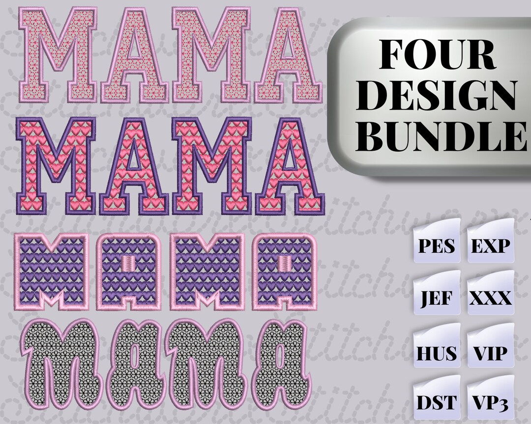 Mama Embroidery Files Bundle Pack, Mom Embroidery Designs, Mother's Day ...