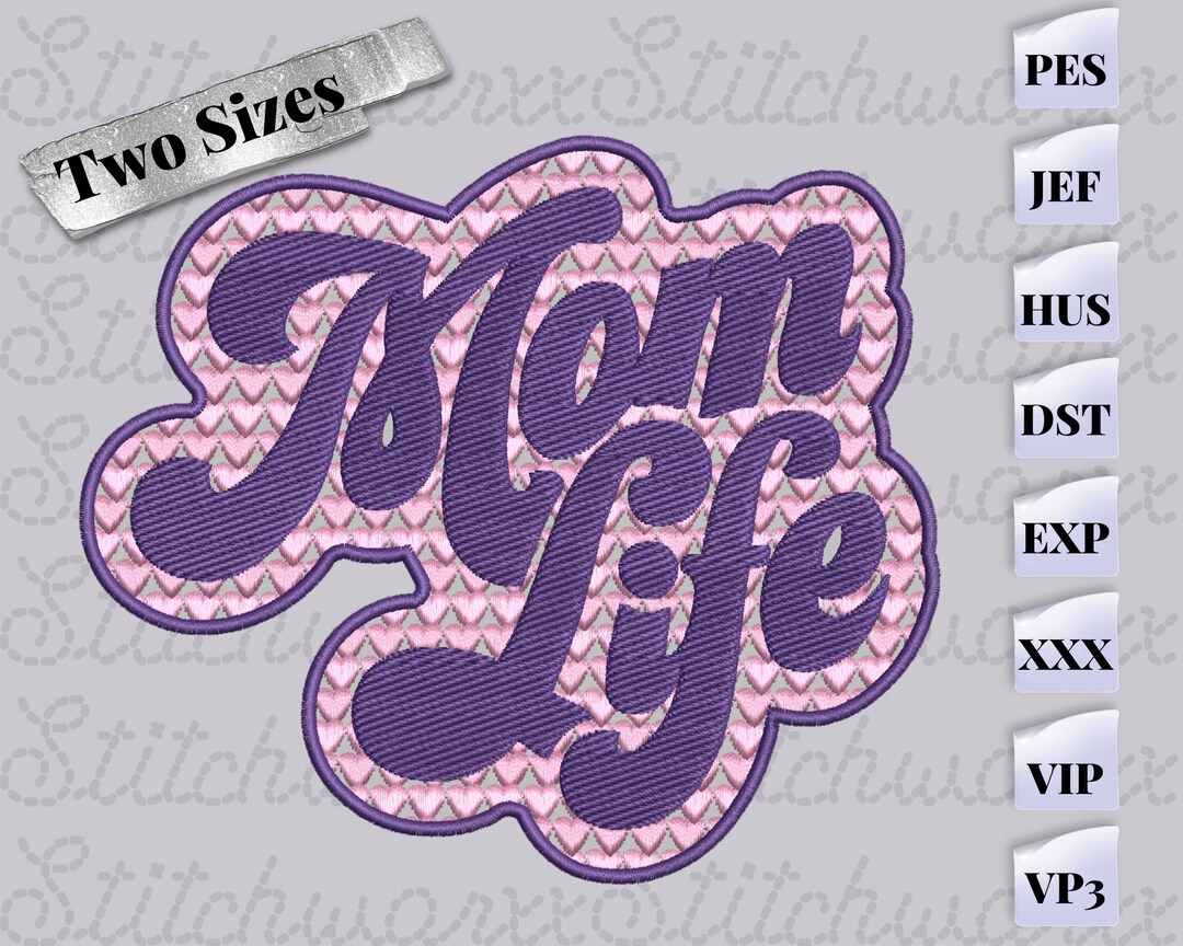 Mom Life Embroidery File, Mom Embroidery Designs, Mother's Day ...