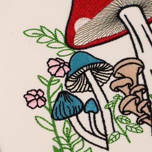 Mushrooms and Flowers Machine Embroidery Design, Mushroom Embroidery ...