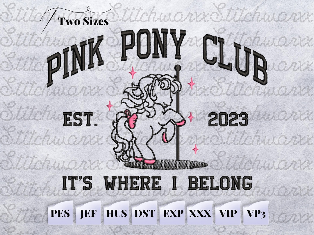 Pink Pony Club Embroidery Design, Chappell Embroidery Design, File in ...