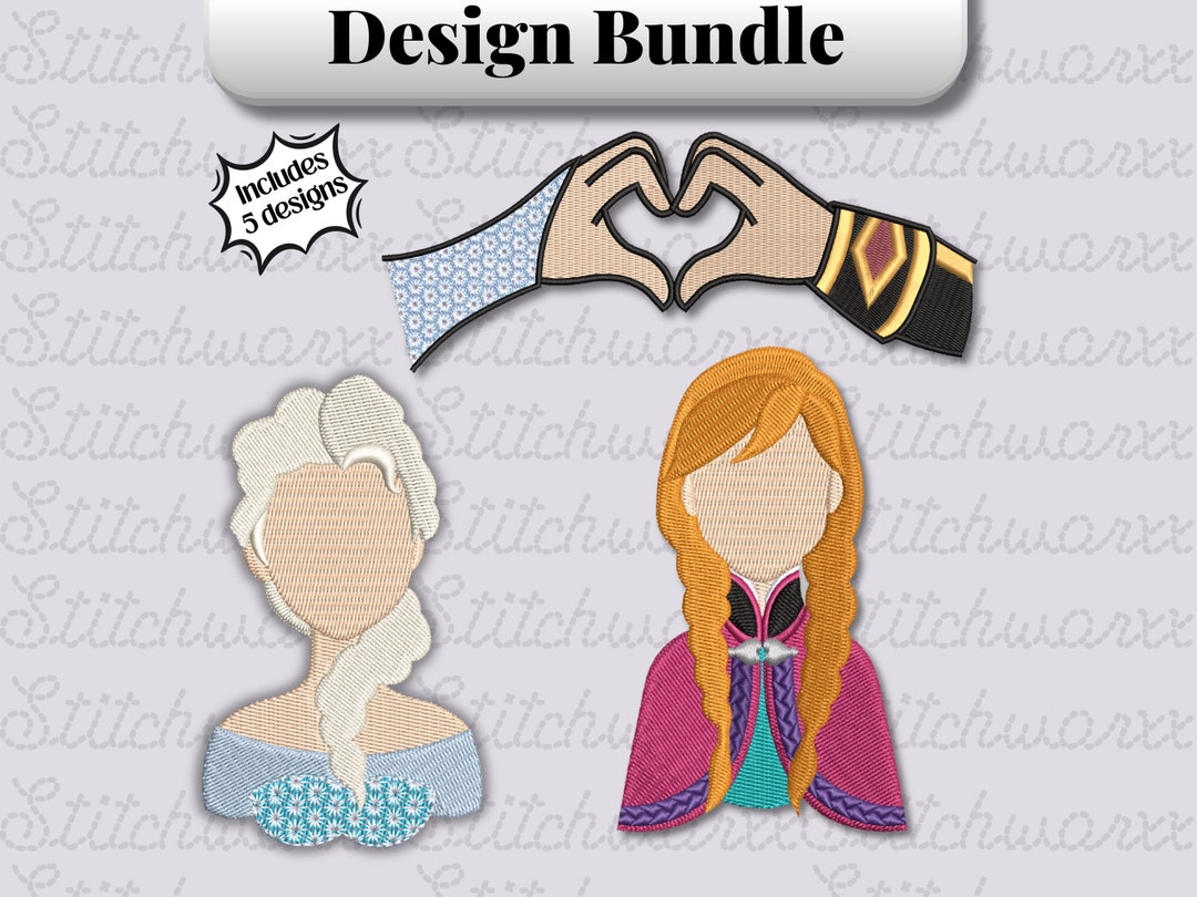 Frozen Embroidery Design Bundle, Trendy Embroidery Design, File in PES ...