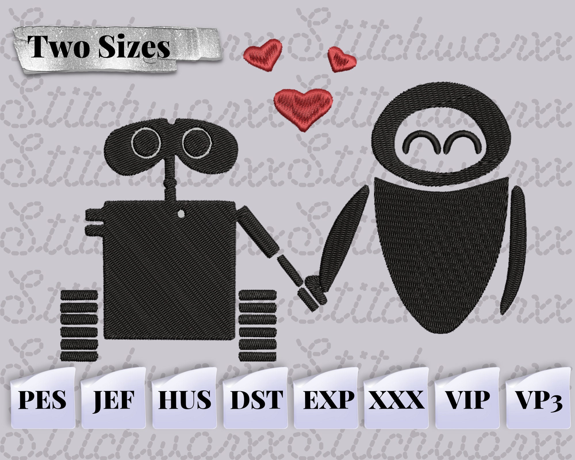 Walle&eve Embroidery File, Trendy Embroidery Designs, File in PES, DST ...