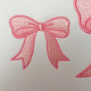 Bow Machine Embroidery Design, Coquette Embroidery Design, File in PES ...