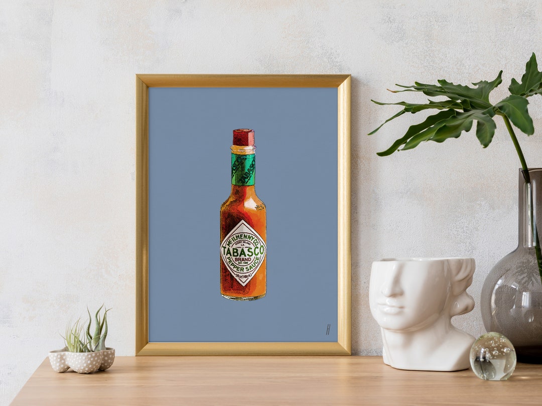 Tabasco Hot Sauce Kitchen Wall Art | Dining Room Decor Digital Print ...
