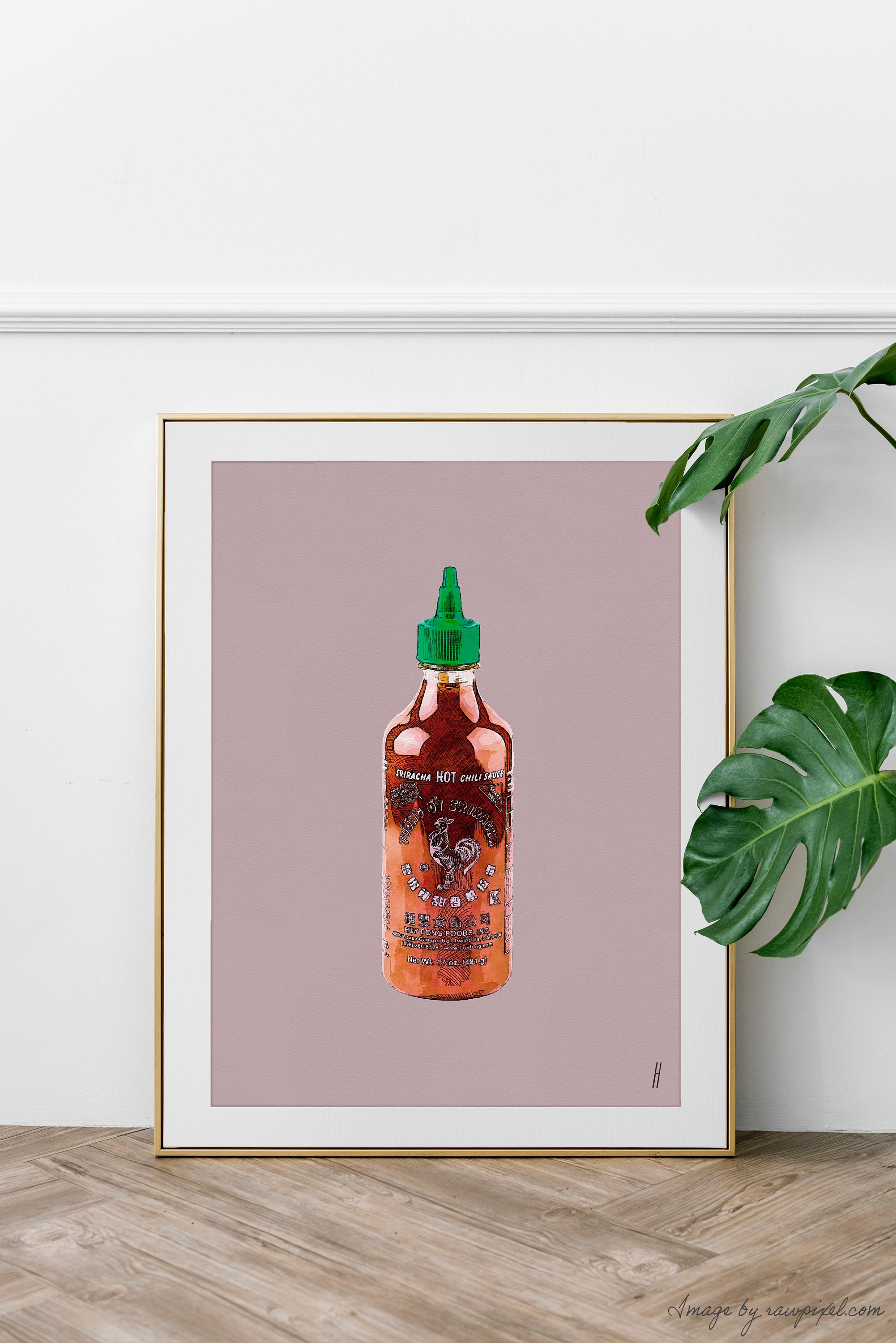 Sriracha Kitchen Wall Art | Dining Room Decor Digital Print Home Gift ...
