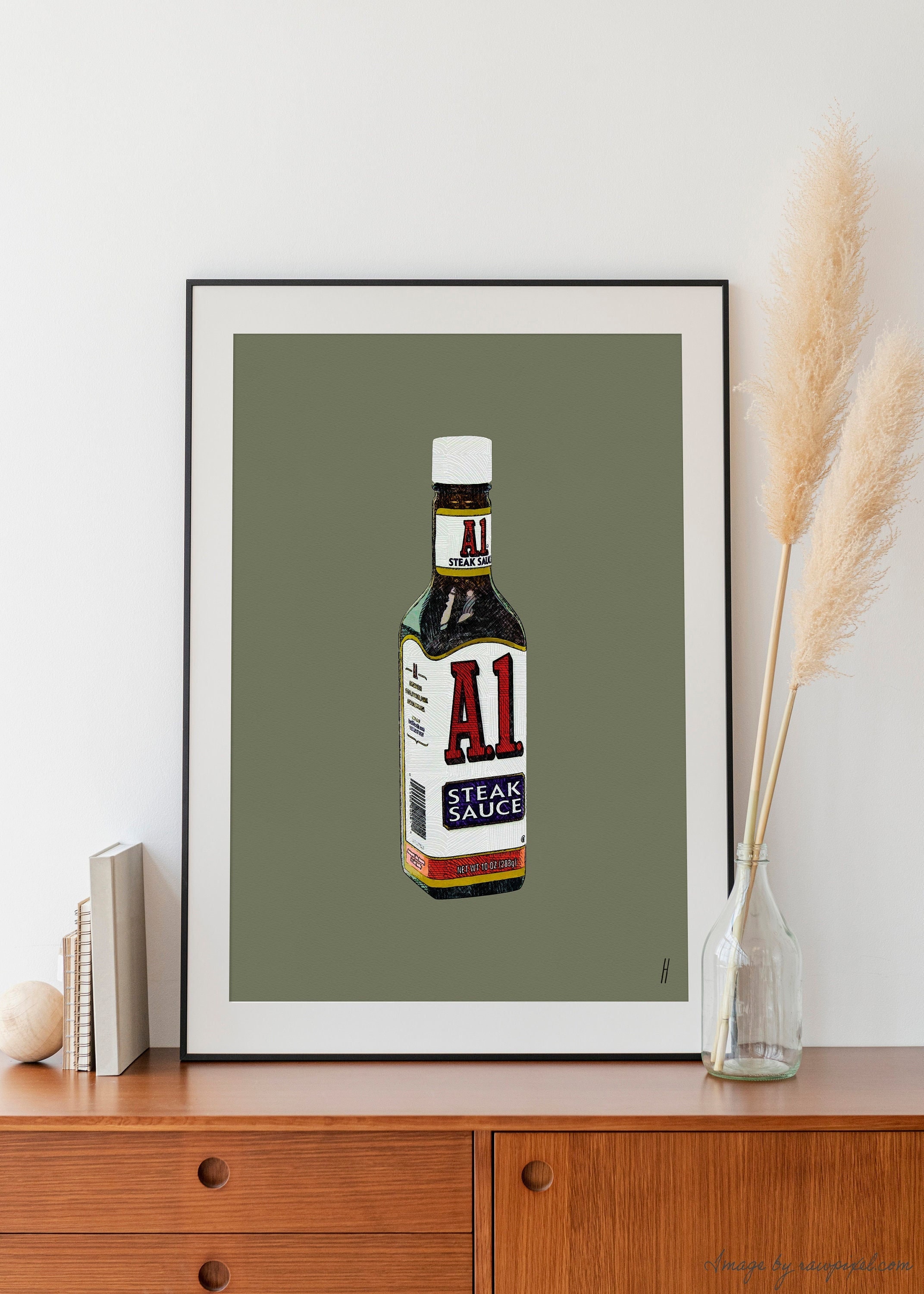 A1 Steak Sauce Kitchen Wall Art | Dining Room Decor Digital Print Home ...