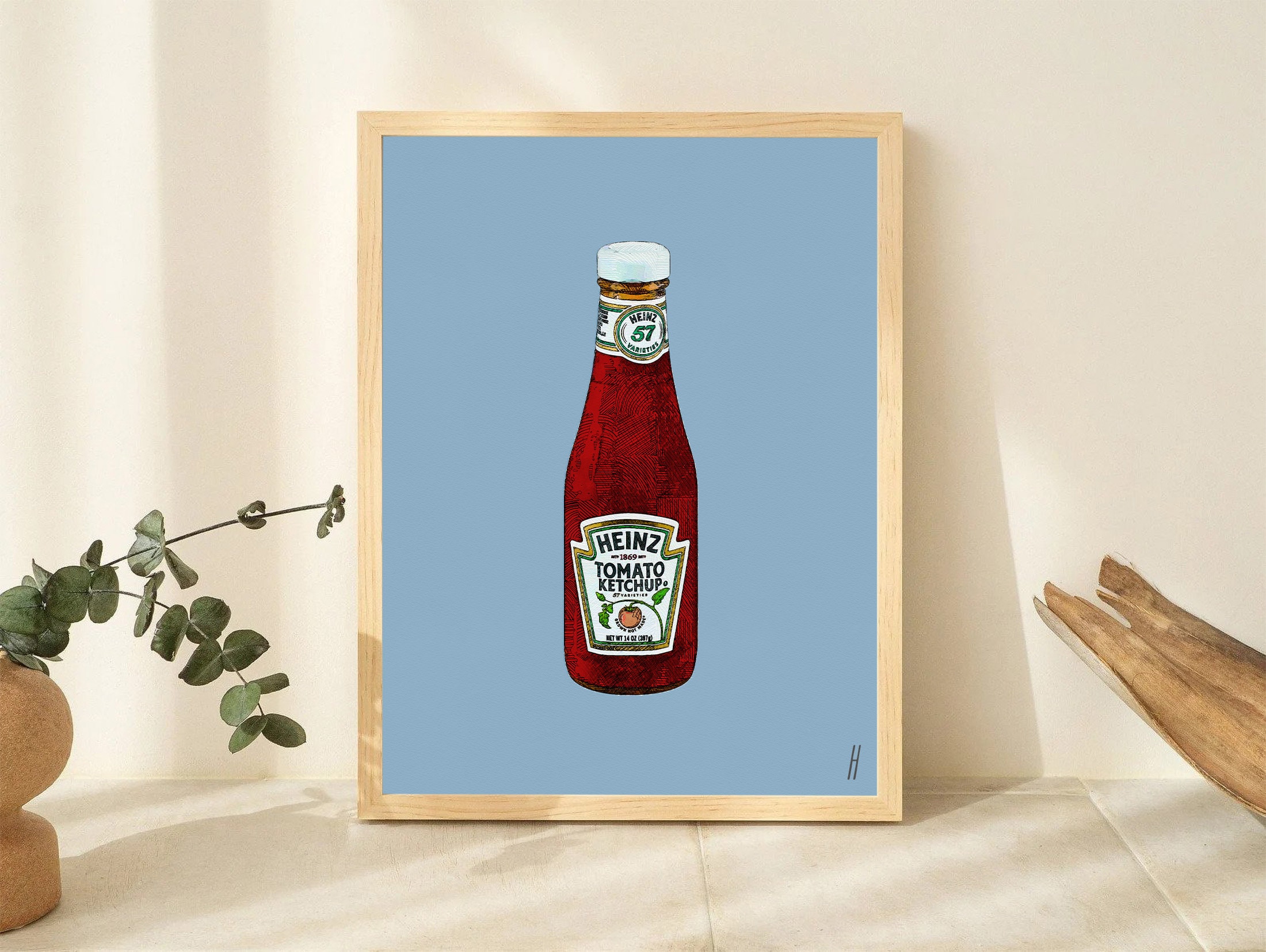 Heinz Ketchup Kitchen Wall Art | Dining Room Decor Digital Print Home ...