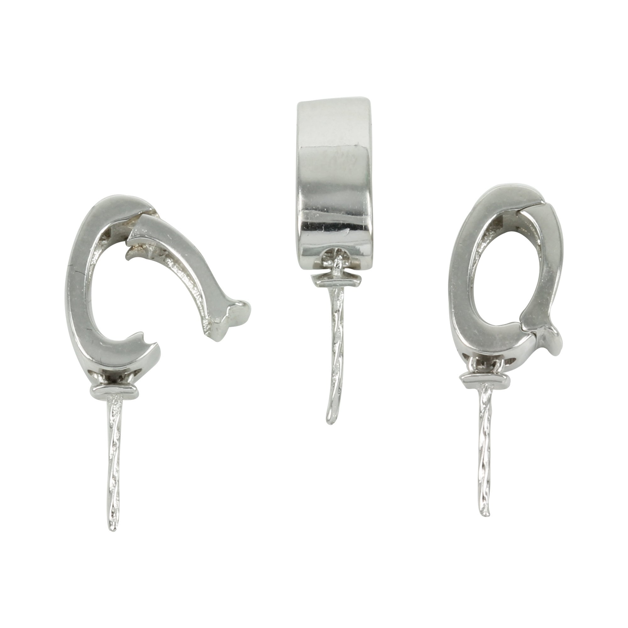 Snap-on Bail With Cup & Peg Pearl Mounting in Sterling Silver 4.5x20mm ...