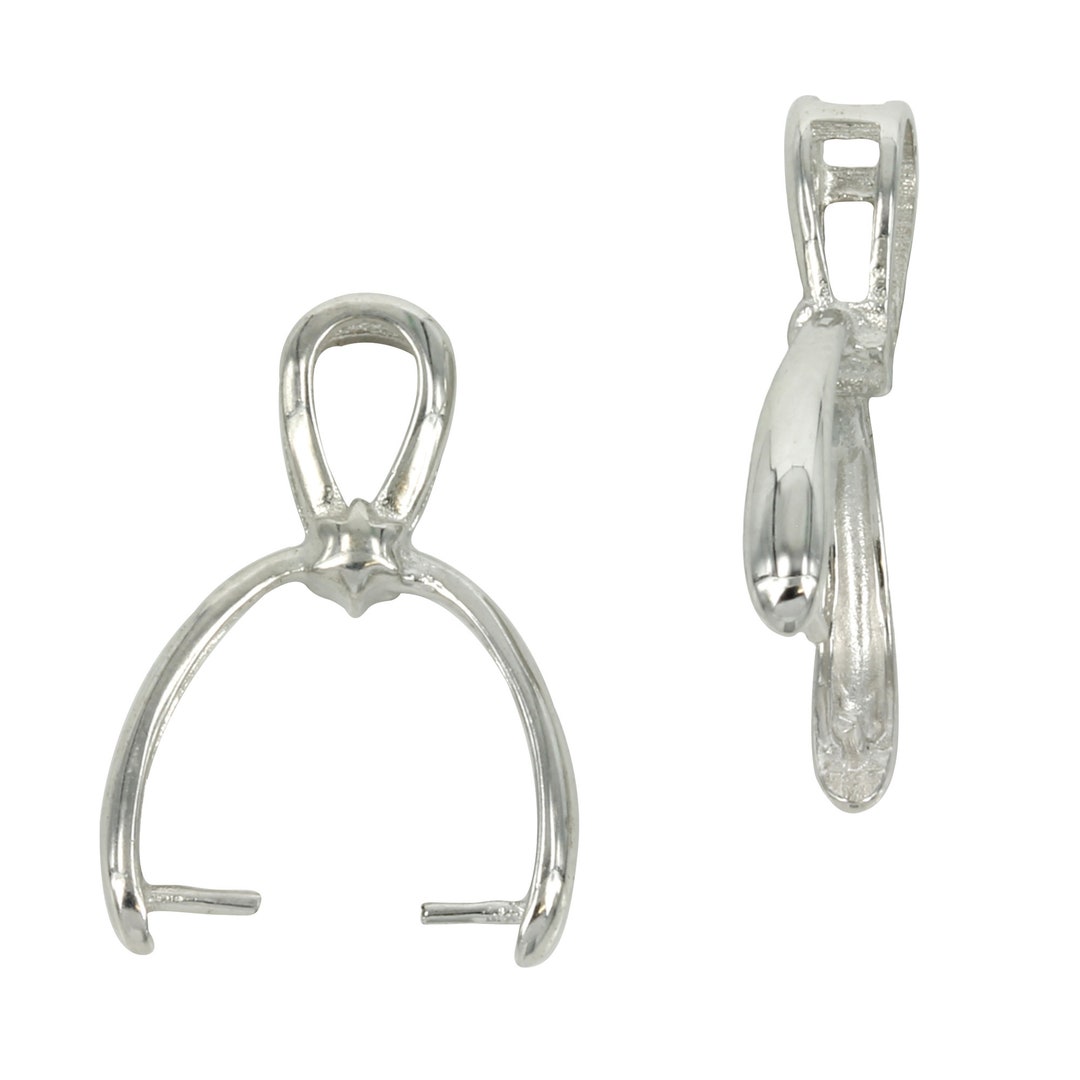 Side-to-side Pinch Bail in Sterling Silver 17x22mm | LJ939 - Etsy
