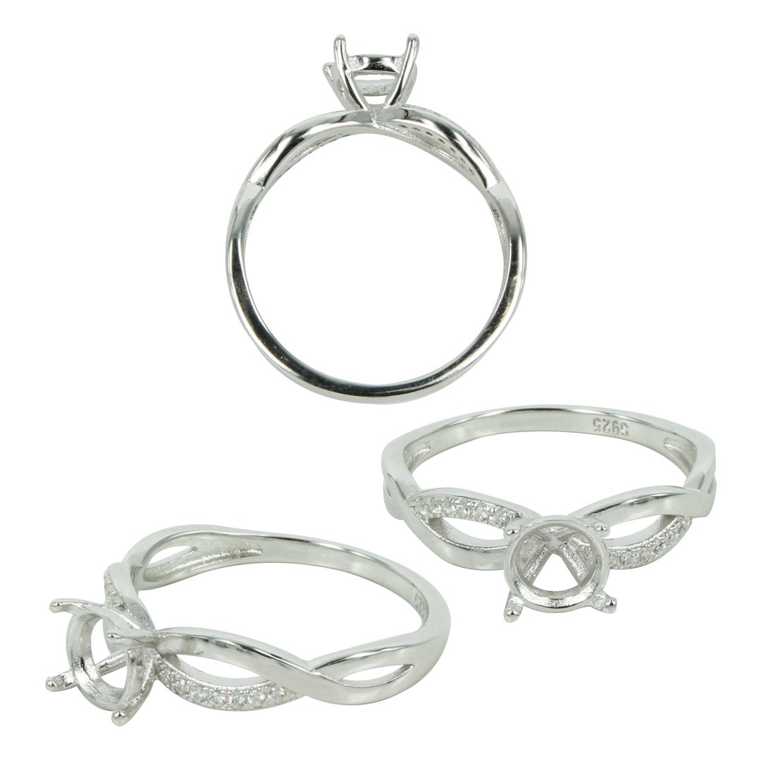 Intertwined Split-shank Ring Setting With Cz's and Round Prongs ...