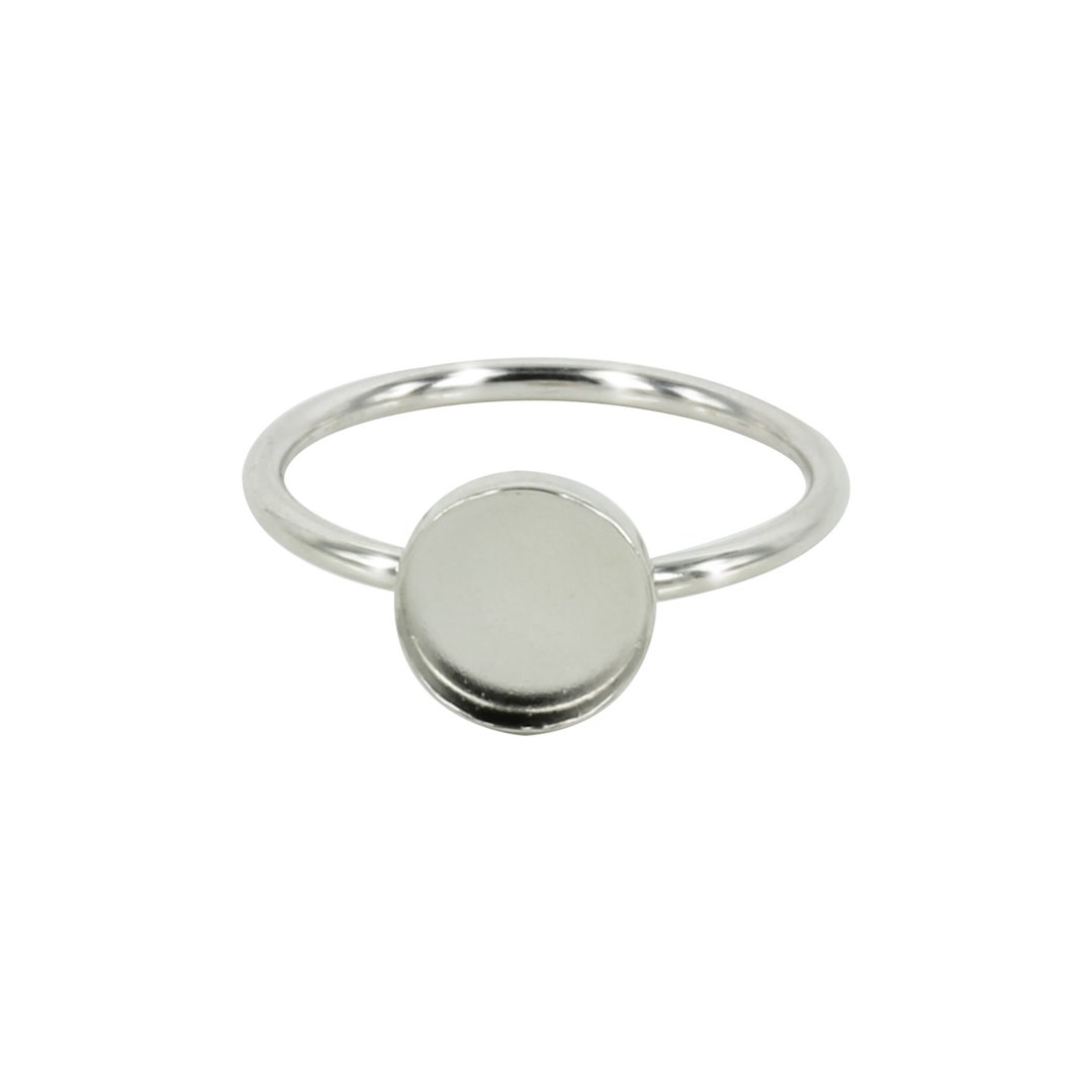 Bezel Ring Setting With Round Bezel Cup Mounting in Sterling Silver ...