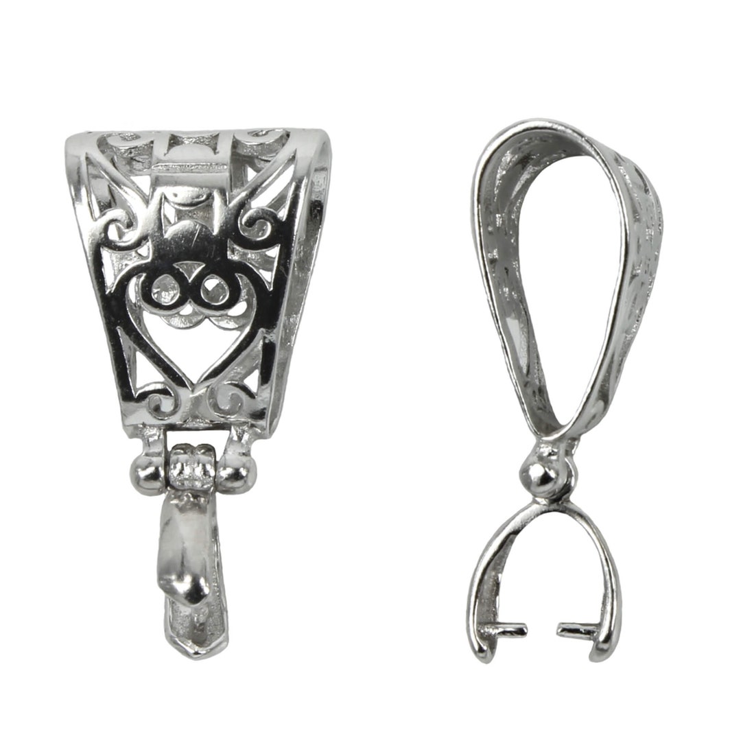 Hinged Filigree Pinch Bail in Sterling Silver 5.5mm | LJ959 - Etsy