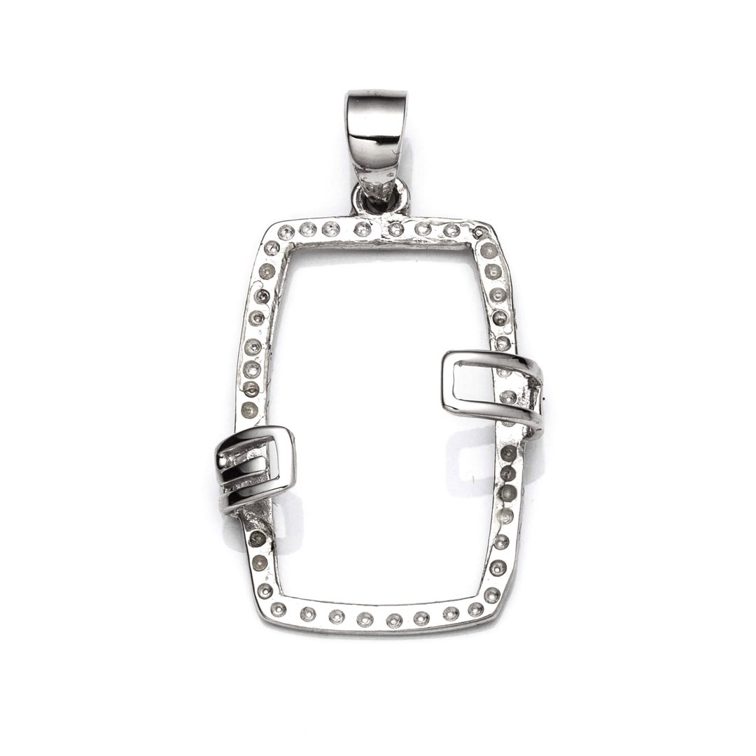 Rectangular Pendant Setting With Rectangular Prongs Mounting Including ...