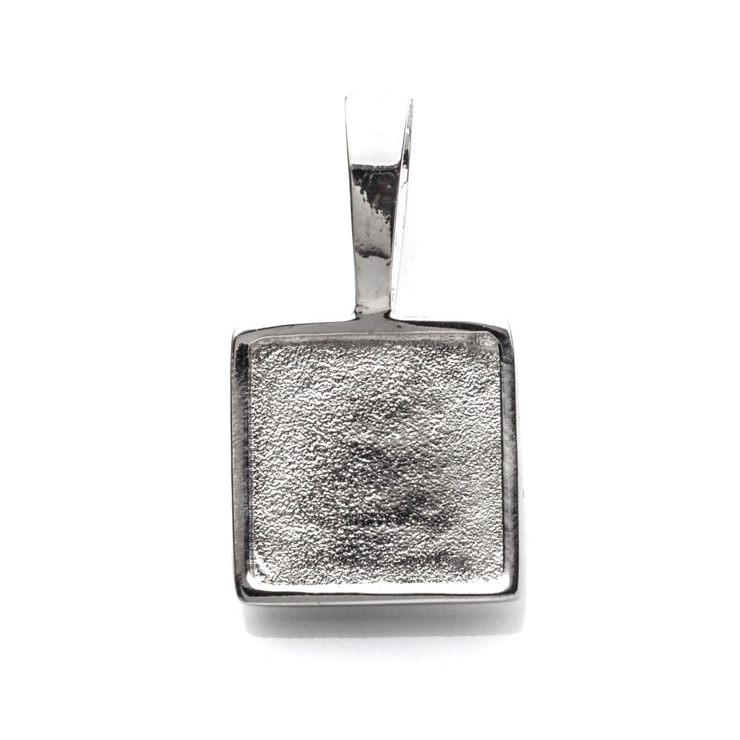 Rectangular Pendant Setting With Square Bezel Mounting Including Bail ...