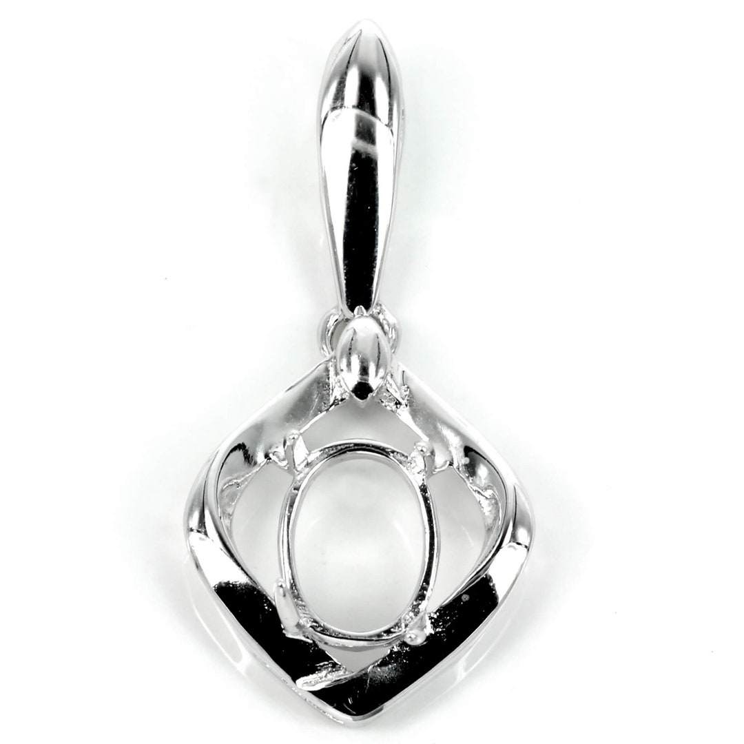 Oval Pendant Setting With Oval Prongs Mounting Including Bail in ...