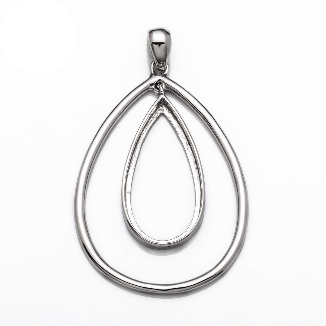 Pear Pendant Setting With Pear Shape Bezel Mounting Including Bail in ...