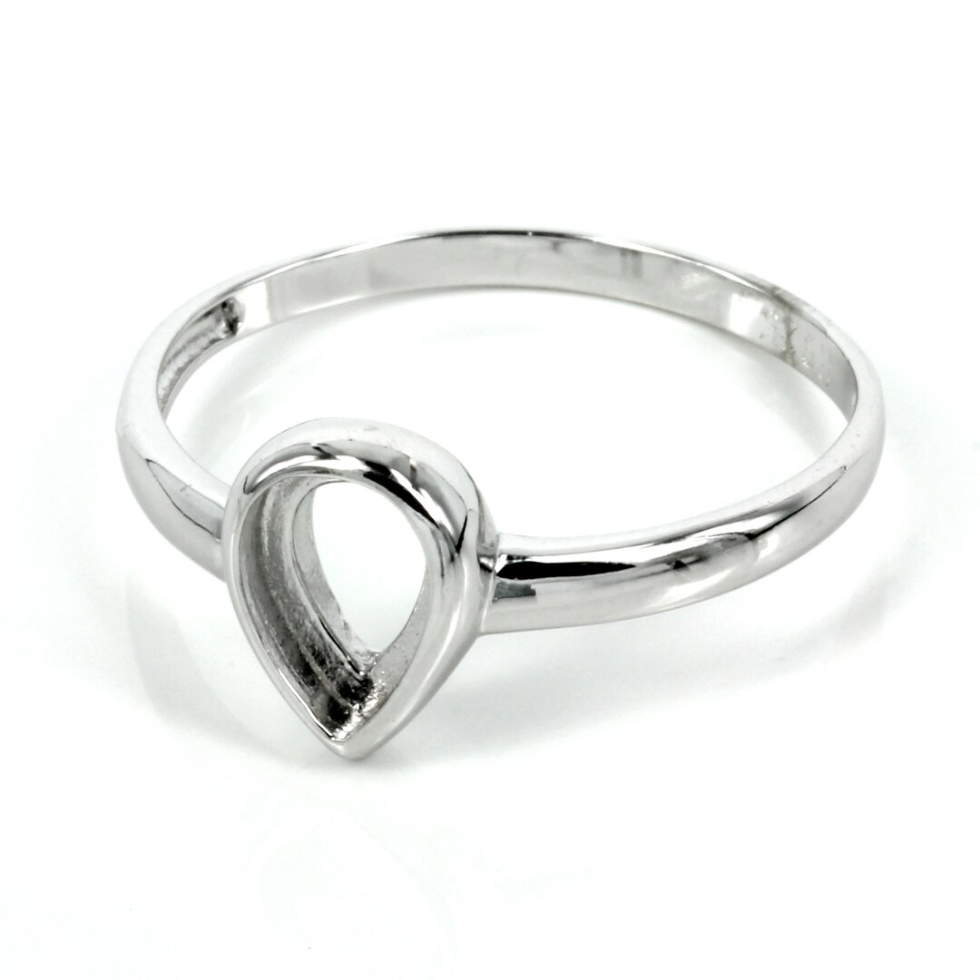 Classic Pear Shaped Ring Setting With Pear Bezel & Glue on Mounting in ...