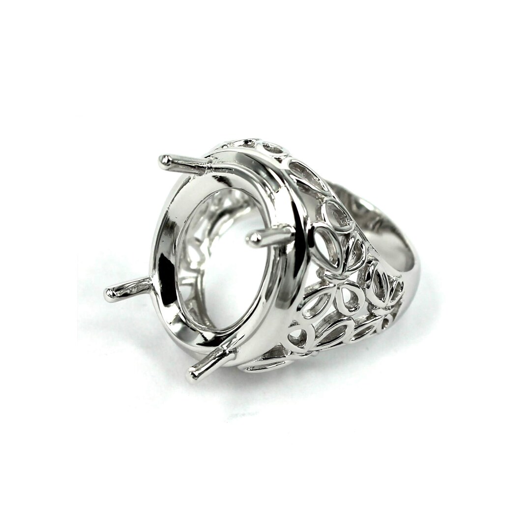 Hollow Butterfly Ring Setting With Oval Prongs Mounting in Sterling ...