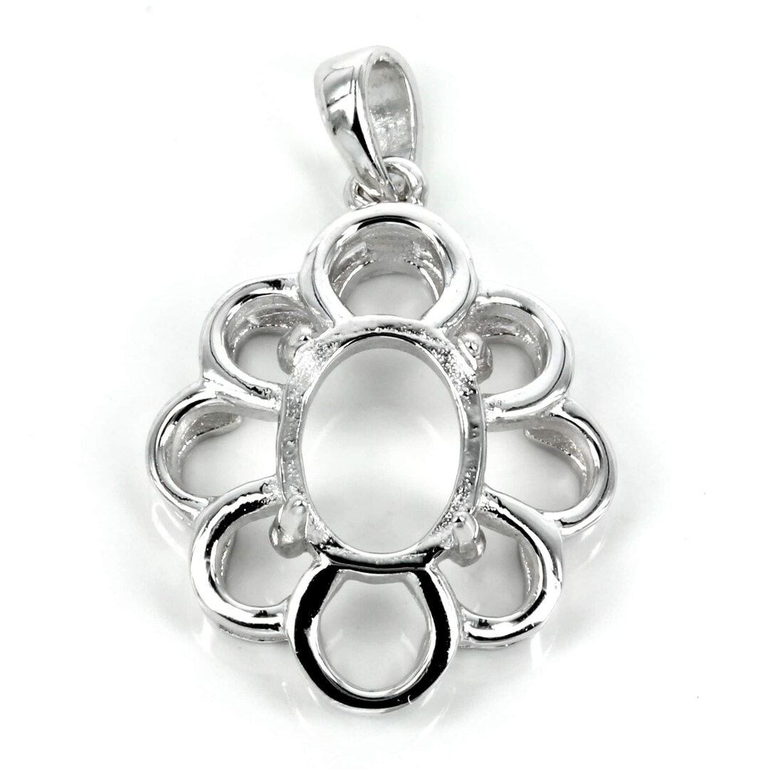 Spiral Prong-armed Pendant Setting With Oval Prongs Mounting Including ...