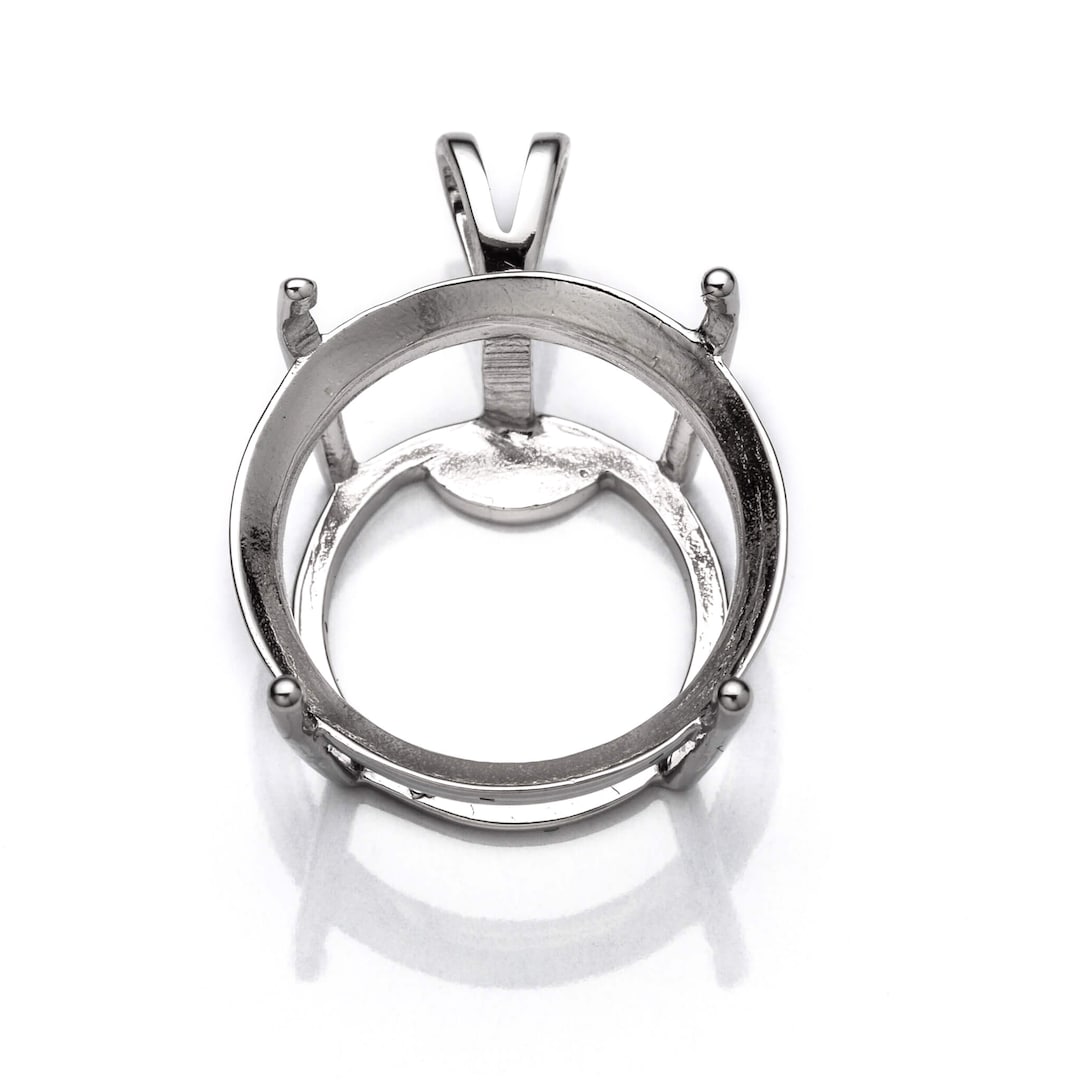 Basket Pendant Setting With Deep Round Prongs Mounting Including Bail ...