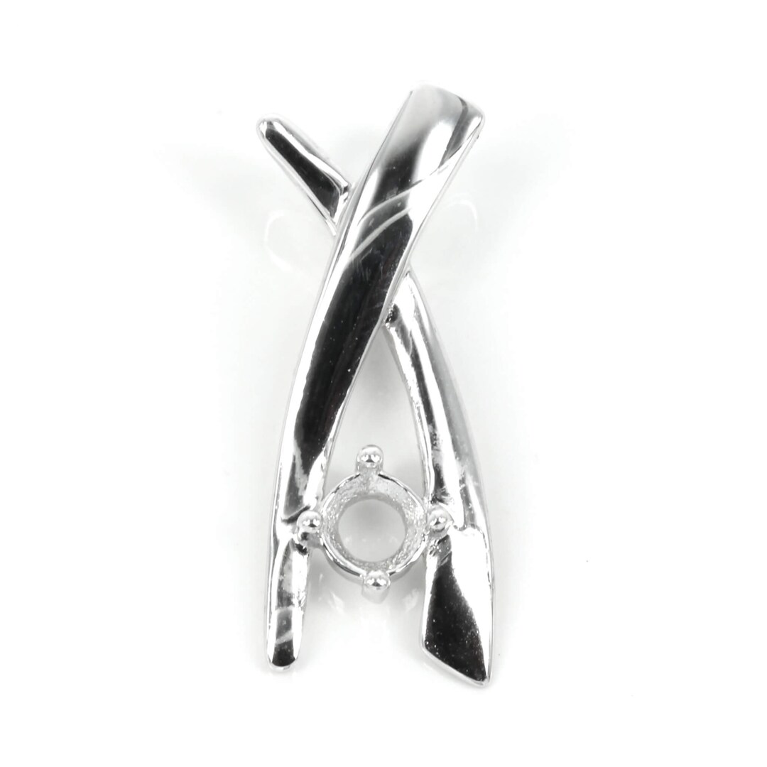 Crossing Curves Pendant Setting With Round Prongs Mounting Including ...