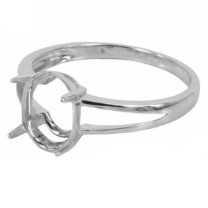 14K Gold Classic Split-shank Ring Setting With Oval Prongs Mounting ...