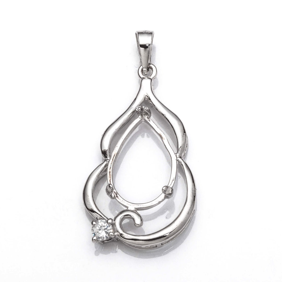 Pear Pendant Setting With Cz's and Pear Shape Prongs - Etsy