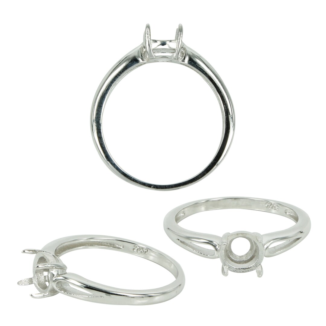 Classic Open Shoulder Ring Setting With Round Prongs Mounting in ...