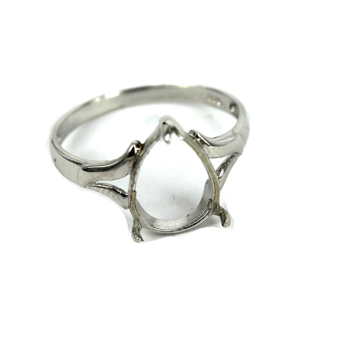 Pear Shape Ring Setting With Pear Prongs Mounting in Sterling - Etsy