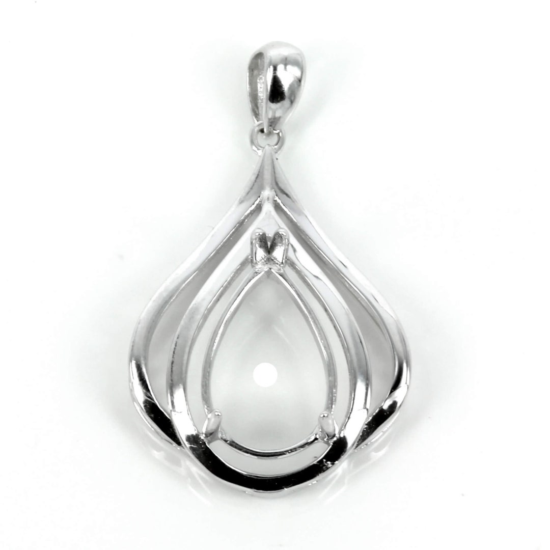 Pear Shaped Pendant Setting With Pear Prongs Mounting Including Bail in ...