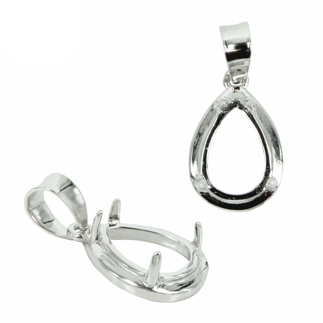 Pear Frame Pendant Setting With Pear Prongs Mounting Including Bail in ...