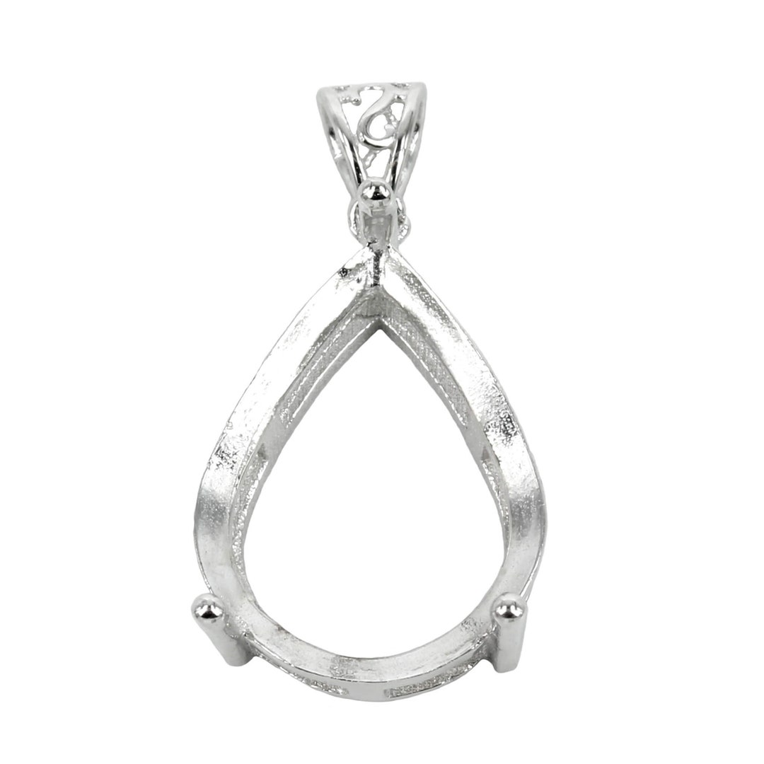 Pear Shaped Basket Pendant Setting With Pear Prongs Mounting Including ...