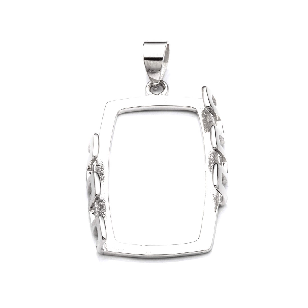Rectangular Pendant Setting With Rectangular Prongs Mounting Including ...