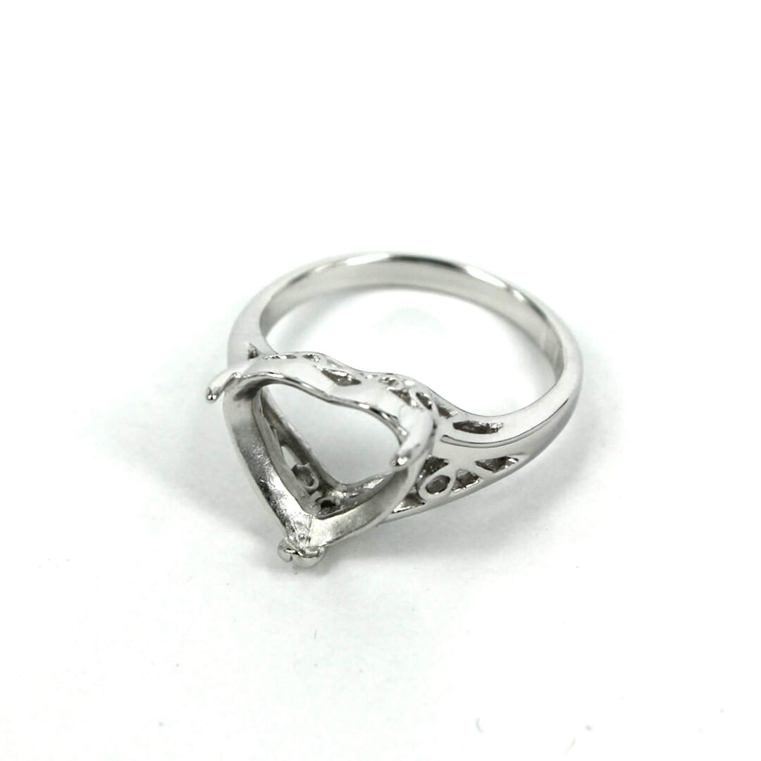 Heart Ring Setting With Heart Prongs Mounting in Sterling - Etsy