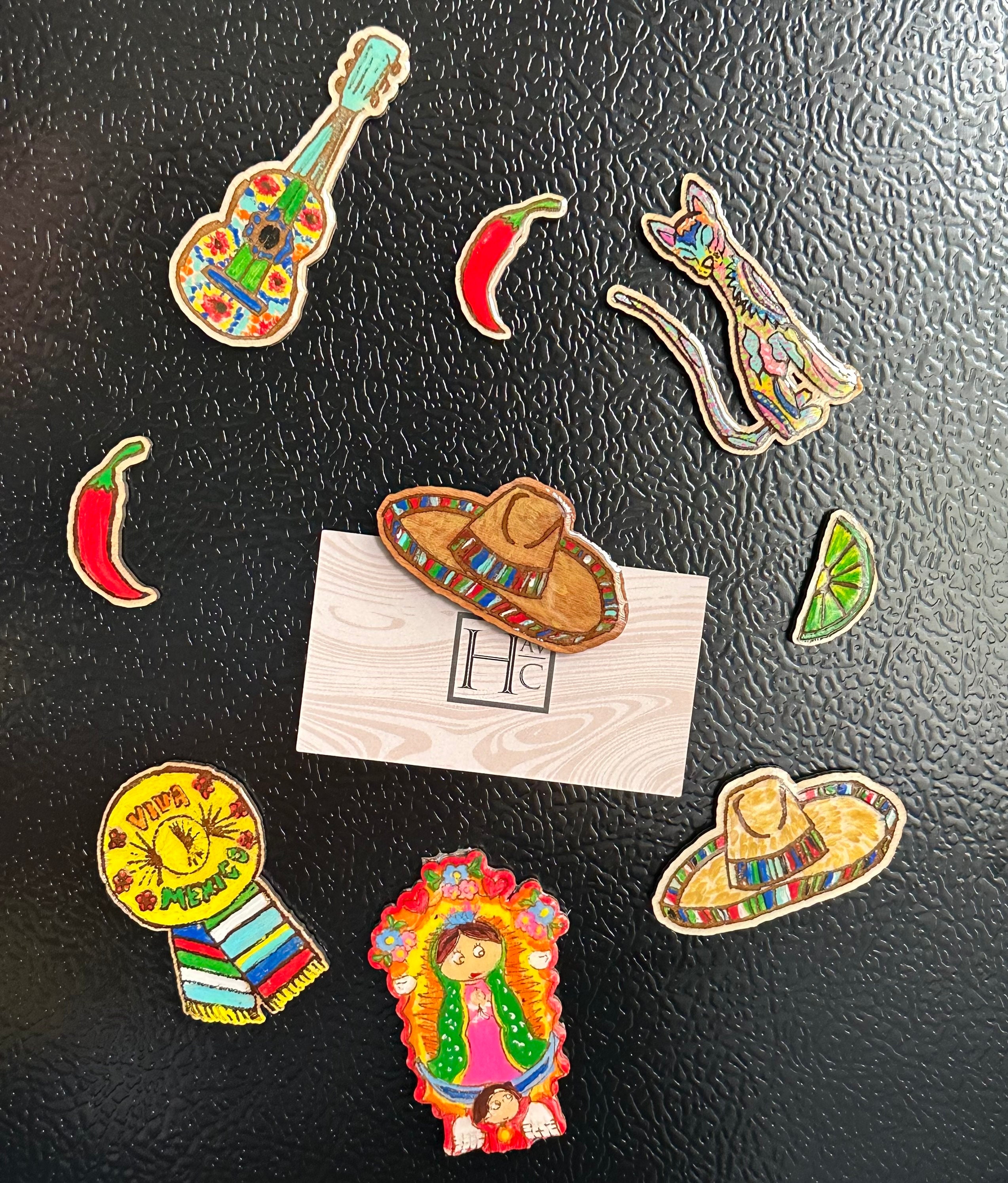Mexican Theme Fridge Magnets, Cute Magnets, Hispanic Magnets. Hand ...
