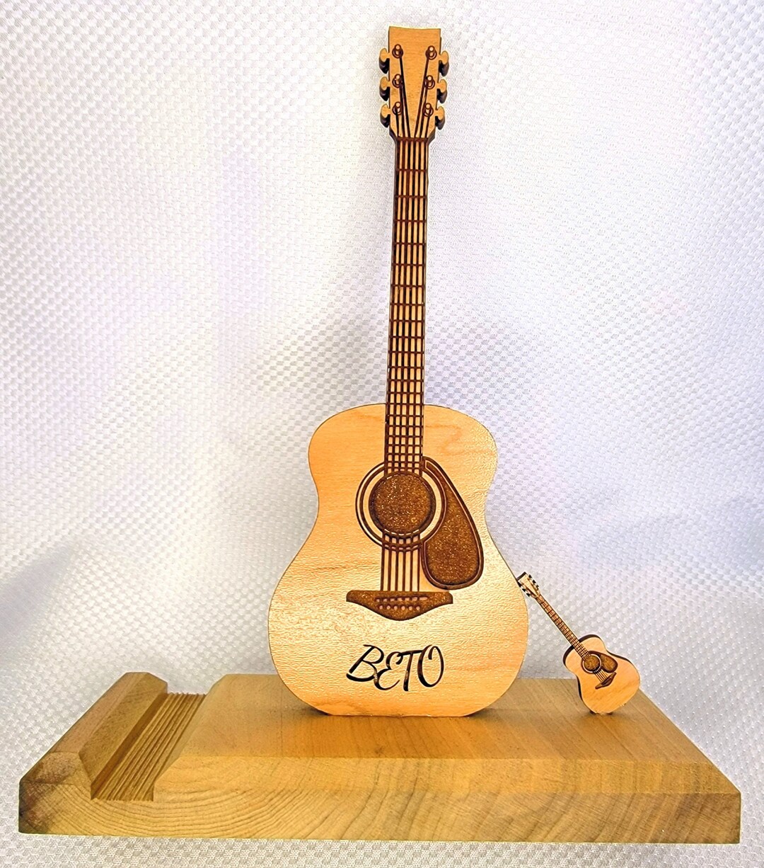 Guitar Phone Stand, Cellphone Holder/stand, Phone Stand, Solid Wood ...