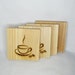 Coffee Square Wood Coasters, Set of 4, Housewarming Gift, Wooden Laser ...