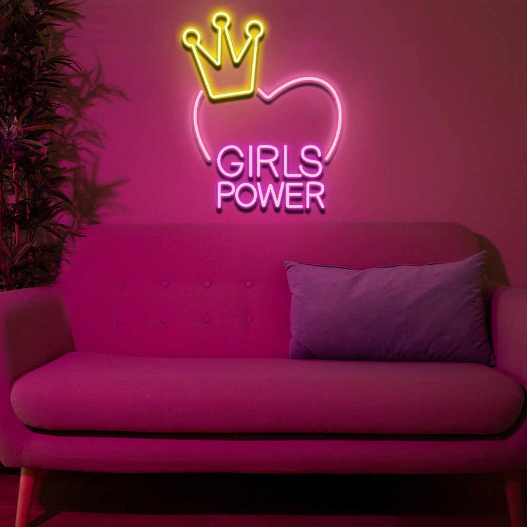 Girl Power Sign Neon Sign Queen Custom Room Neon Sign - Etsy