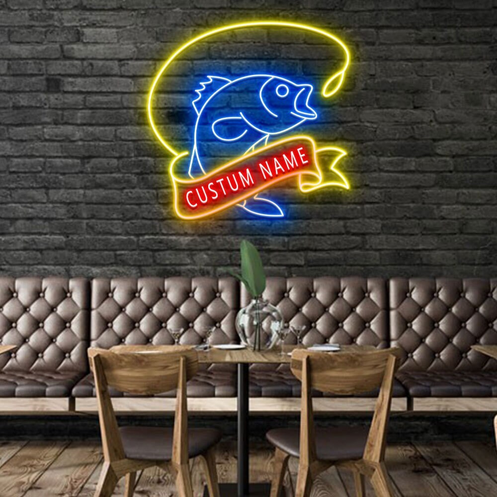 Gone Fishing Neon Signfishing Neon Signfish Neon Lights - Etsy