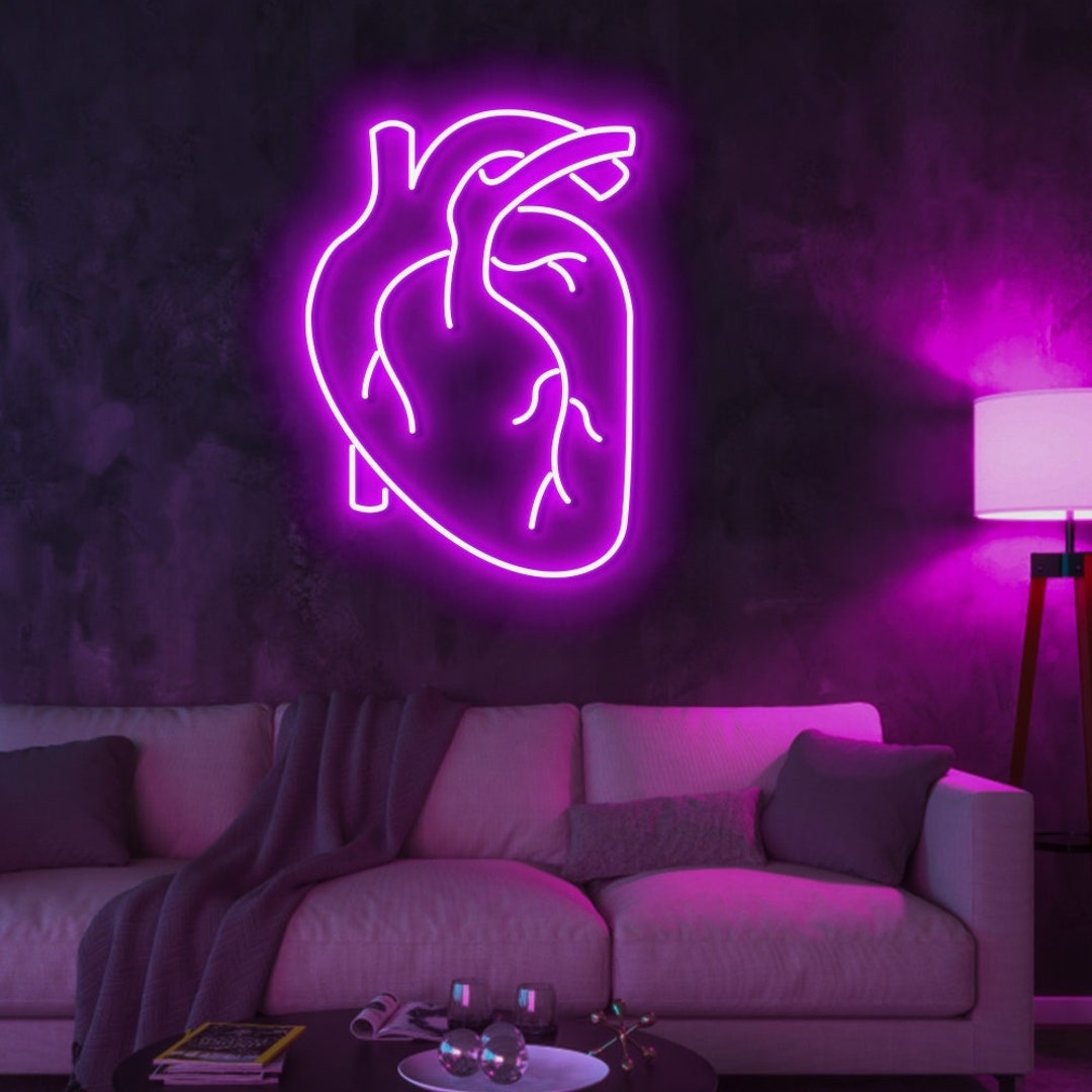 Human Heart Neon Sign Heart LED Light Love Neon Heart Beat - Etsy