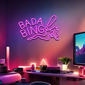 Bada Bing Neon Sign Lightdancing Club Bar Strip Club - Etsy